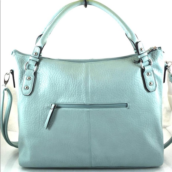 Jessica Simpson | Bags | Jessica Simpson Mason Blue Faux Leather Tote ...